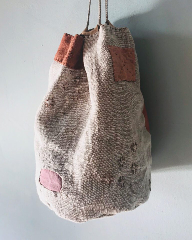 Hand Stitched Drawstring Bag - Tatter