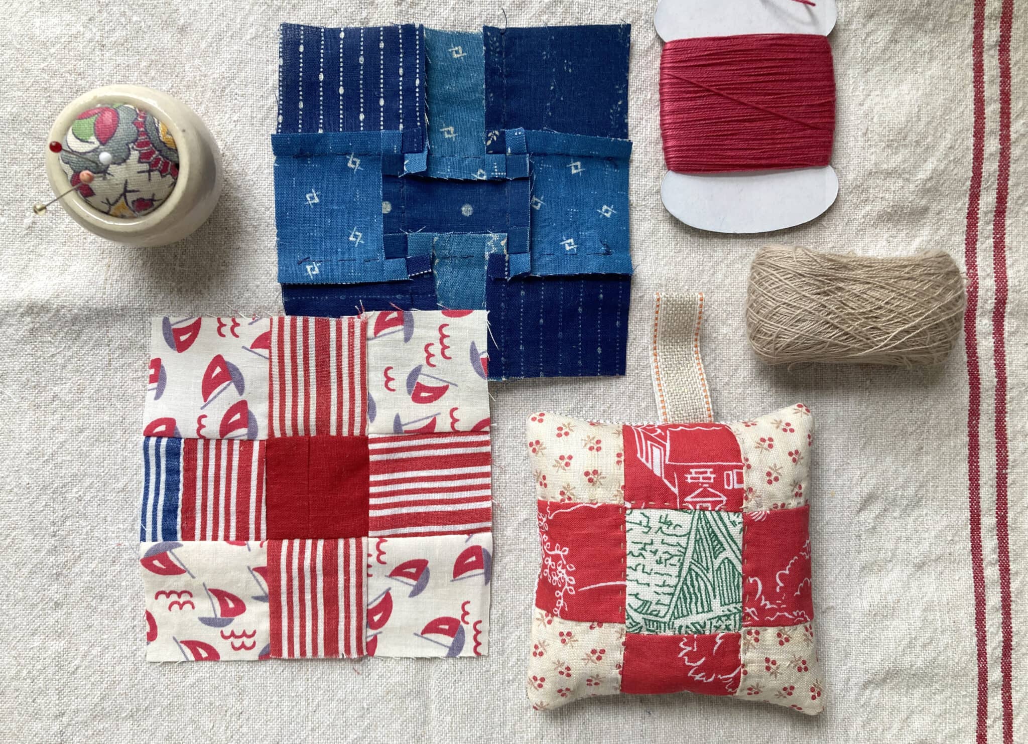 Nine Patch Quilt Holiday Ornament - Tatter
