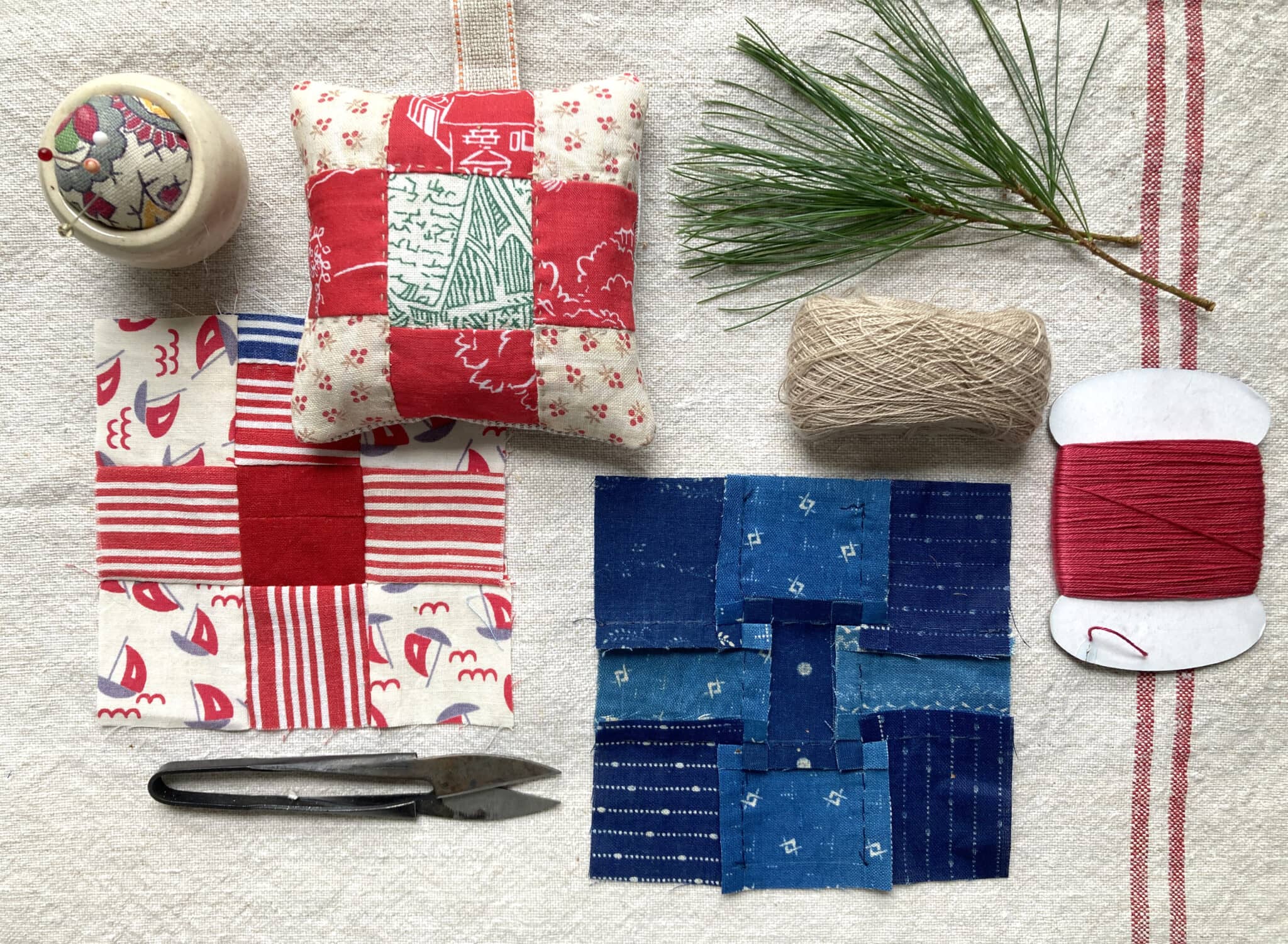 Nine Patch Quilt Holiday Ornament - Tatter